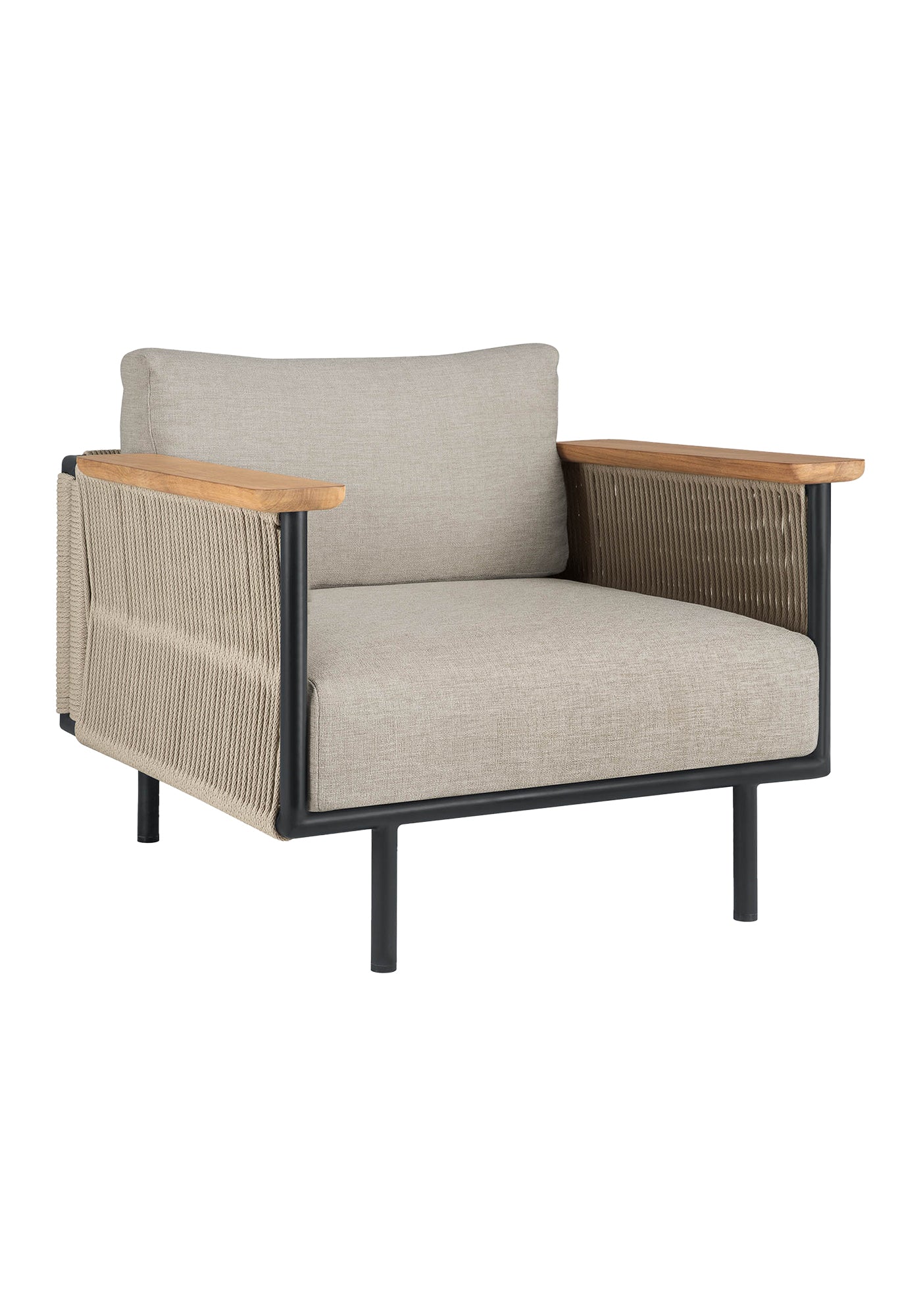 Corbey Outdoor Lounge Chair - Aluminum Black - Oyster – Enkay